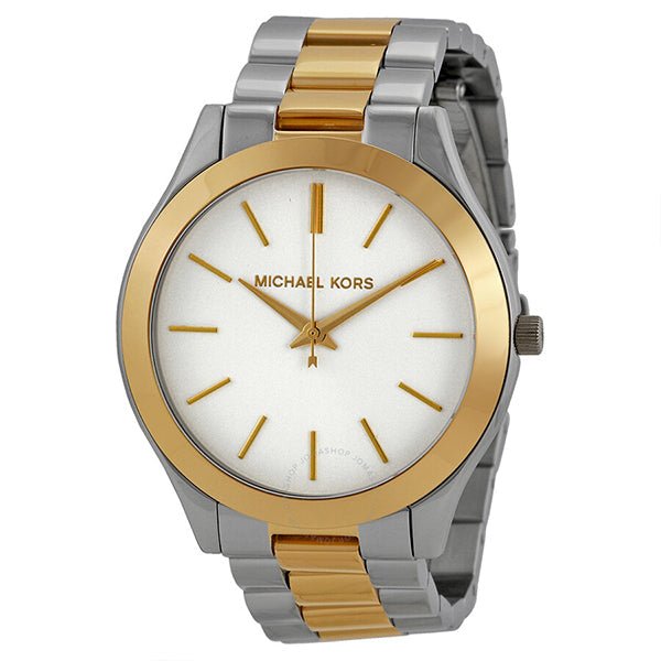 Michael Kors Slim Runway Two-tone Stainless Steel White Dial Quartz Un ...